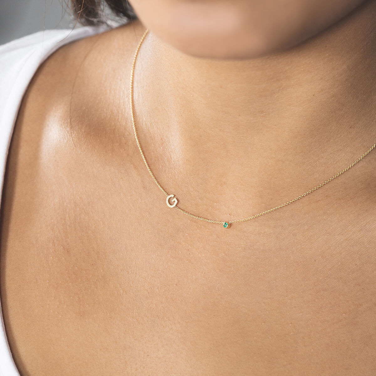 Letter + Birthstone Necklace